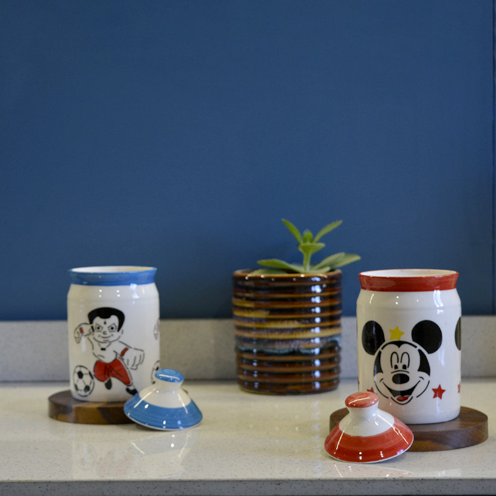 Rasoishop Cartoon Shape Ceramic Jar | Pickle/Achaar Jar | Handmade and ...