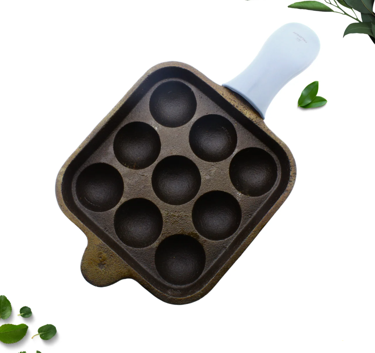 Trilonium Cast Iron Paniyaram Pan 9 Pits | Pre-Seasoned | 17cm | 2.48 ...