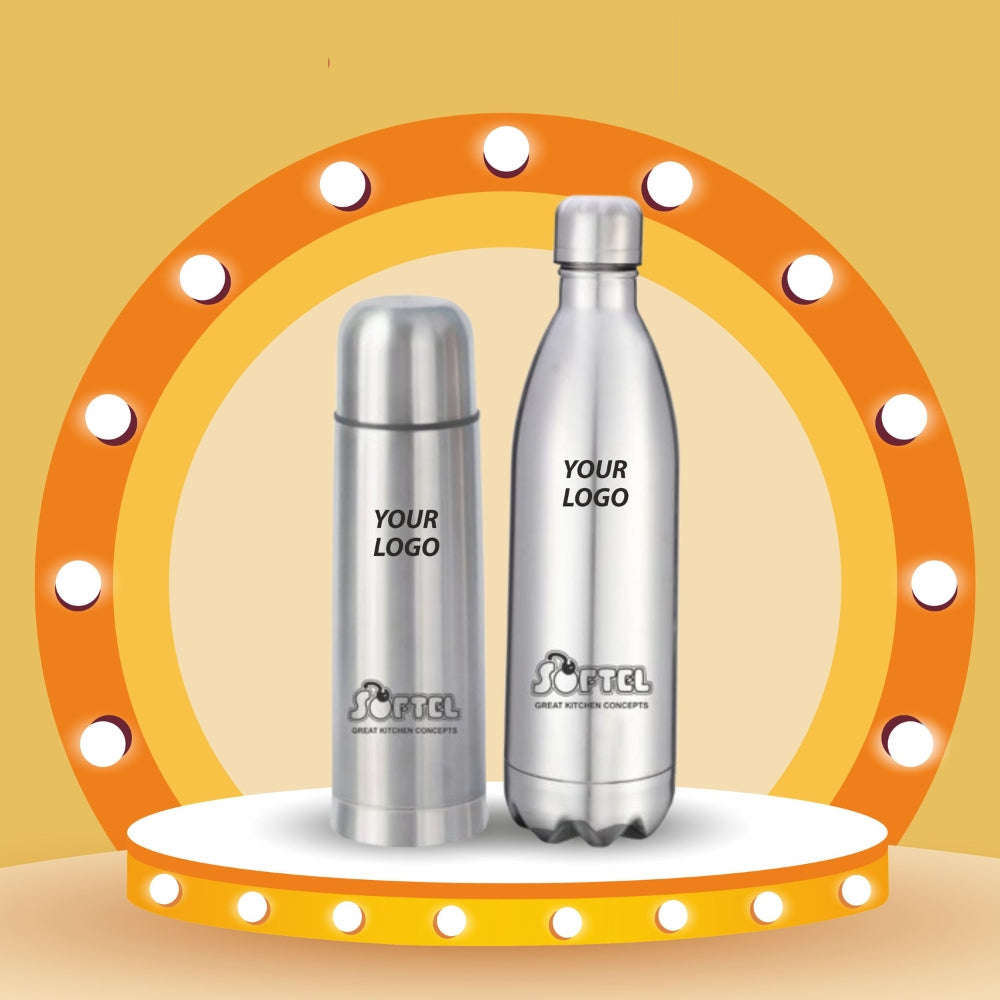 Softel Dual Delight Bottle and Flask Set - Softel Stainless Steel 1000 ...