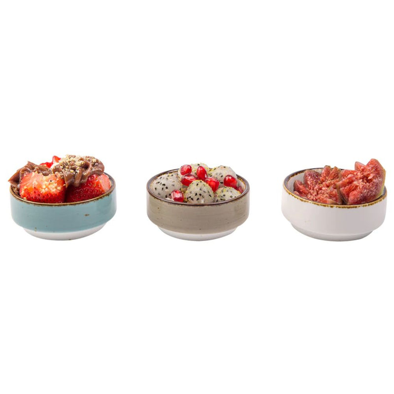 Rena Amalfi Porcelain Cirque Shape Dip Bowl Set | Set of 3 Pcs
