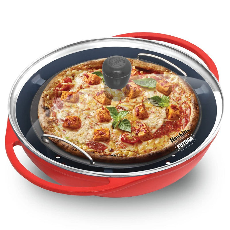 Hawkins Pressure Die-cast 30 cm Pizza Maker & Cake Baker with Glass Li