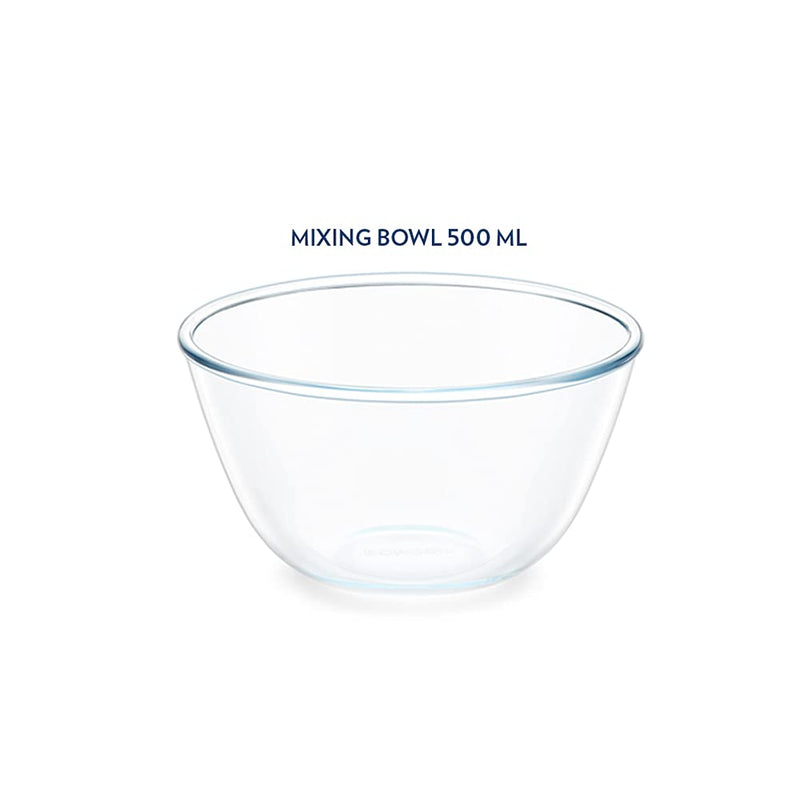 Borosil Glass Mixing & Serving Bowl | Oven & Microwave Safe | Transpar