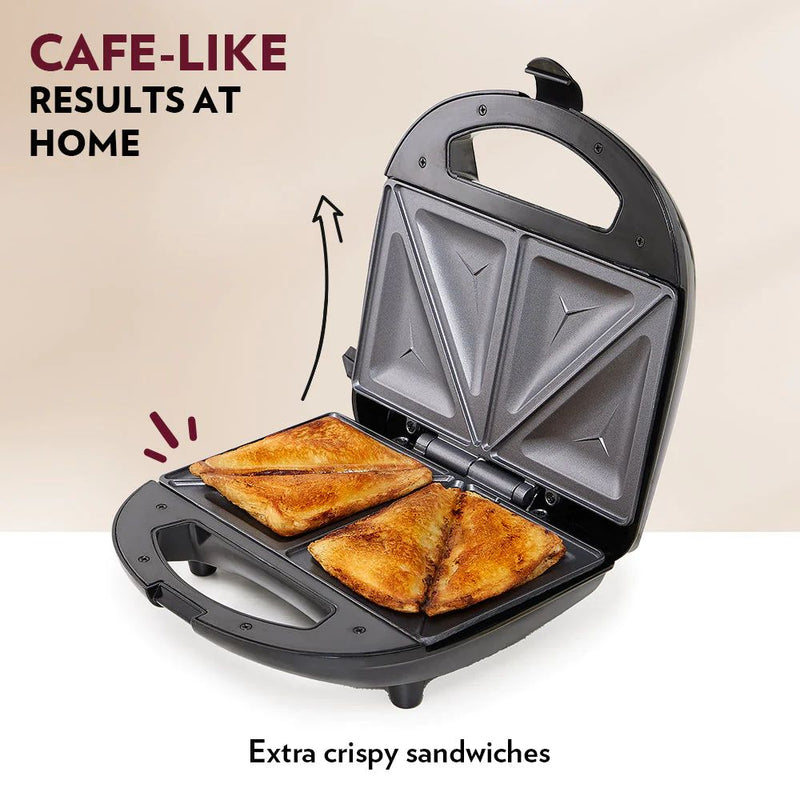 Borosil Neo 700 Watts 2 Slice Toast Sandwich Maker | Black