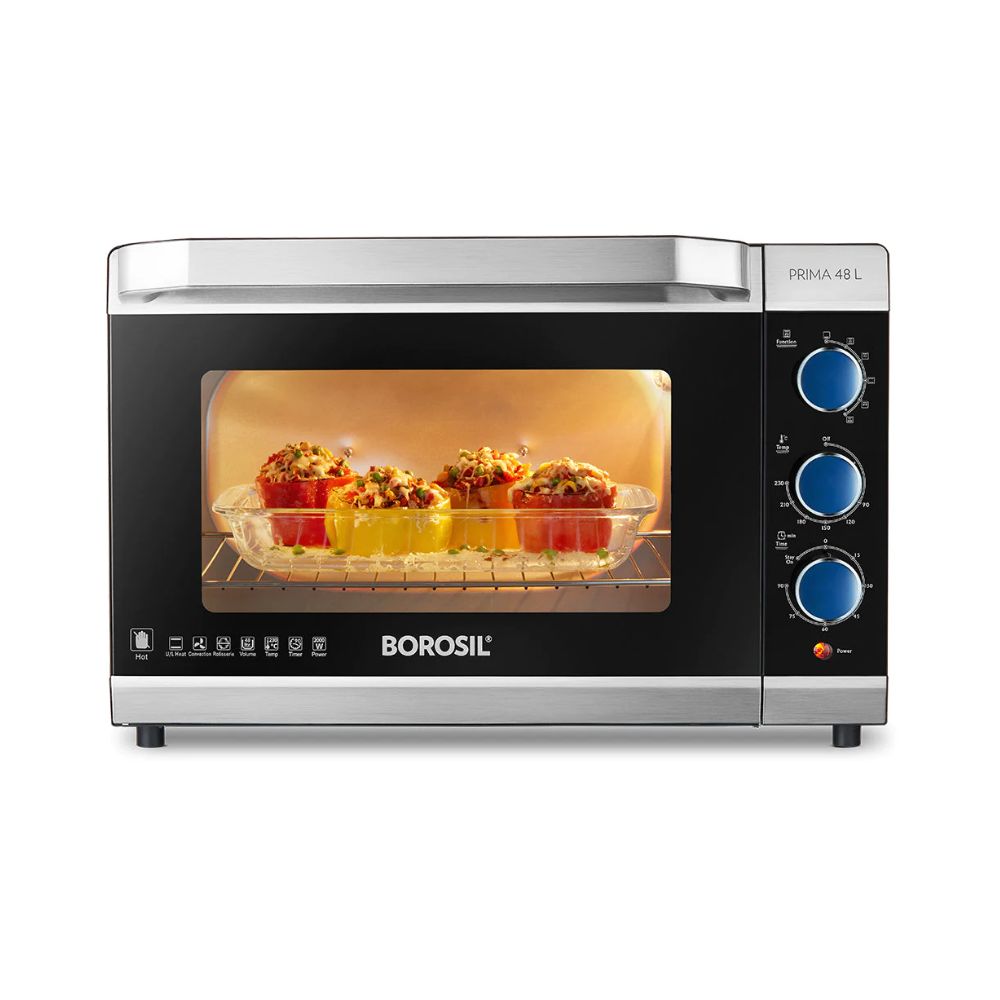 Borosil Prima 48 Litres Digital Oven Toaster & Grill | Motorized Rotis