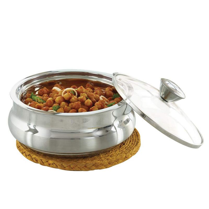 Borosil Servefresh Stainless Steel Insulated Handi Server with Glass L