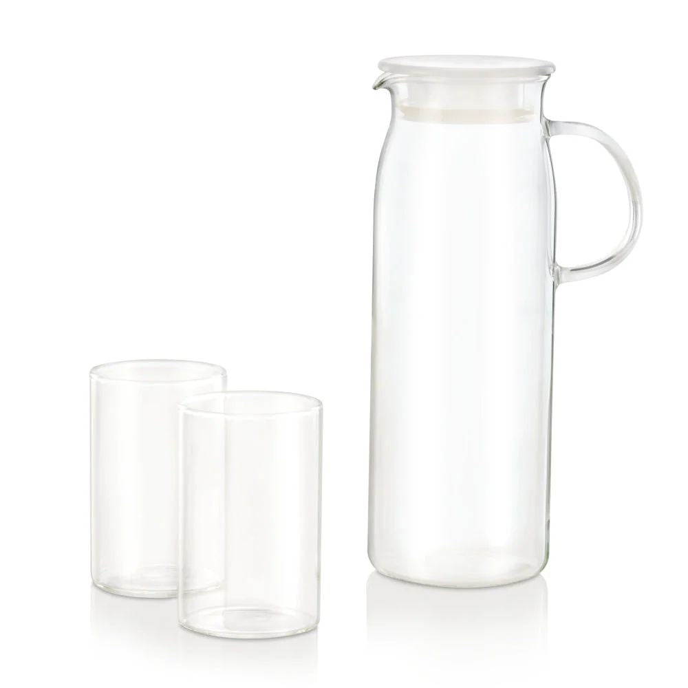 Borosil Aqua Set - 1000 ML Jug + 6 Vision Glasses | Transparent | Set