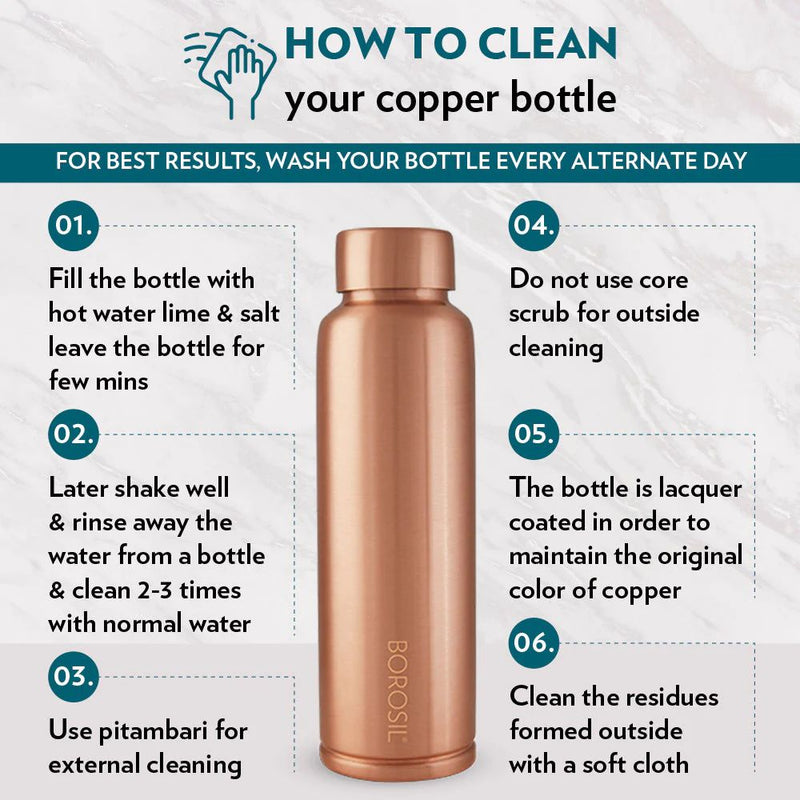 Borosil Eco 1000 ML Copper Bottle | 1 Pc