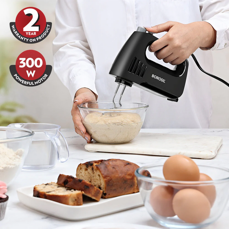 Borosil Smartmix WB21 300 Watts Hand Mixer | Black