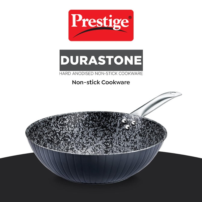 Prestige Durastone 28 CM Hard Anodised 6 Layer Non-Stick Kadhai | Indu