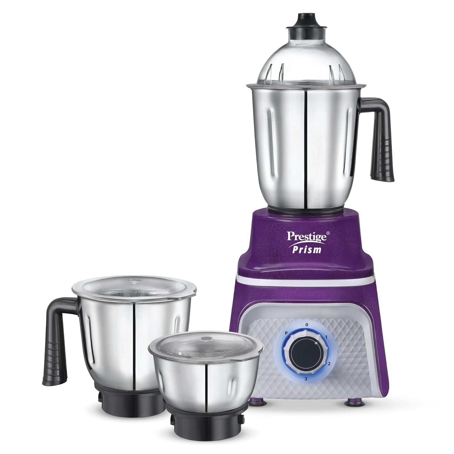 Prestige Prism Mixer Grinder with 3 Stainless Steel Jars | Purple ...