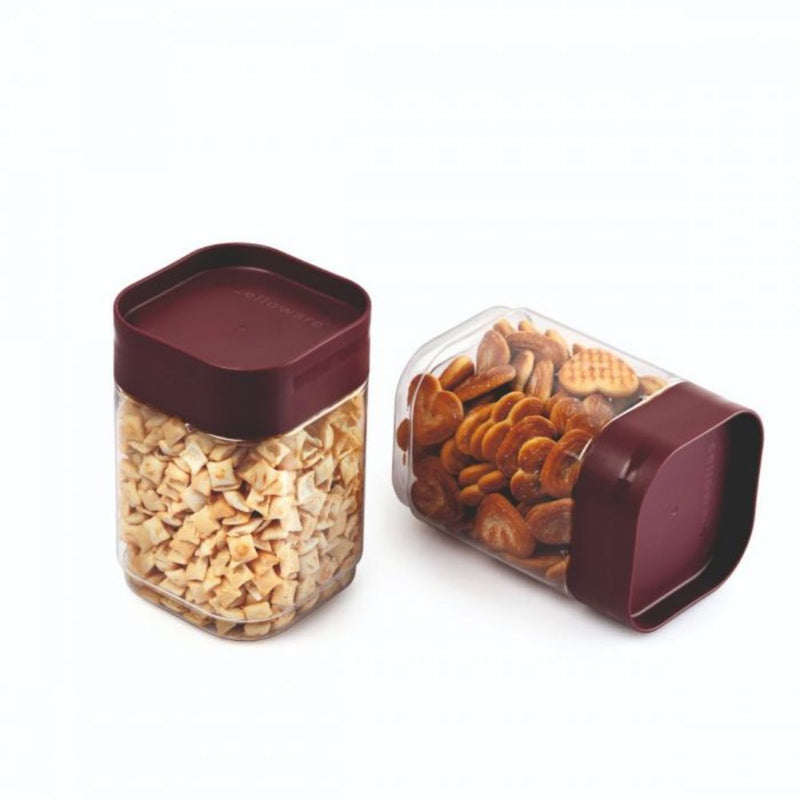 Cello Modustack Square Plastic Canister | Set of 2 Pcs
