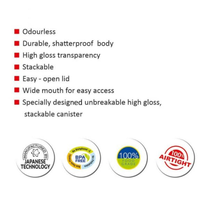 Cello Modustack Square Plastic Canister | Set of 2 Pcs