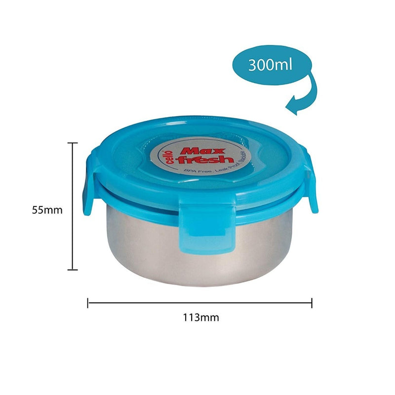 Cello Max Fresh Supremo 4 Containers Stainless Steel Lunch Box