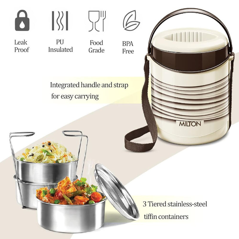 Milton Econa 3 Insulated Tiffin with Stainless Steel 3 Containers