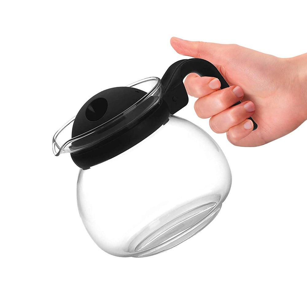 Treo Borosilicate Round 1000 ML Glass Carafe | Transparent & Black