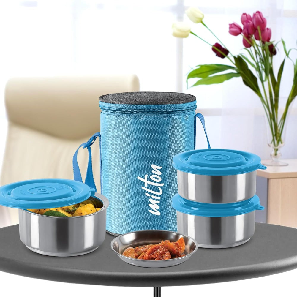 Milton Stainless Steel Ambition 3 Container Tiffin with Jacket