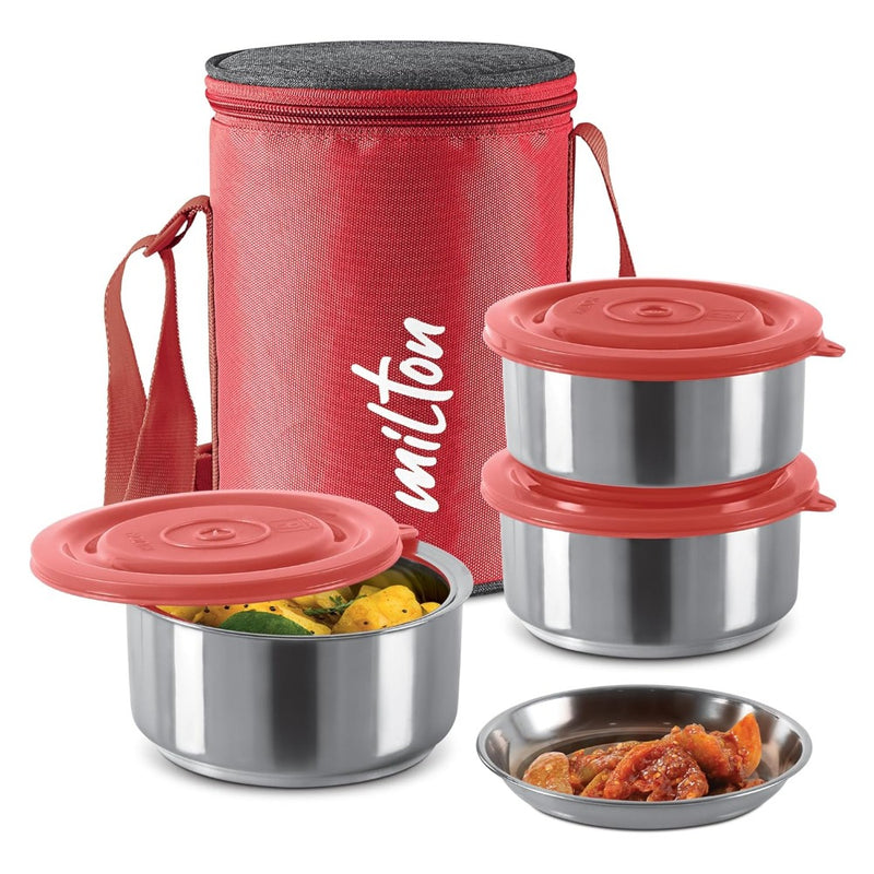 Milton Stainless Steel Ambition 3 Container Tiffin with Jacket