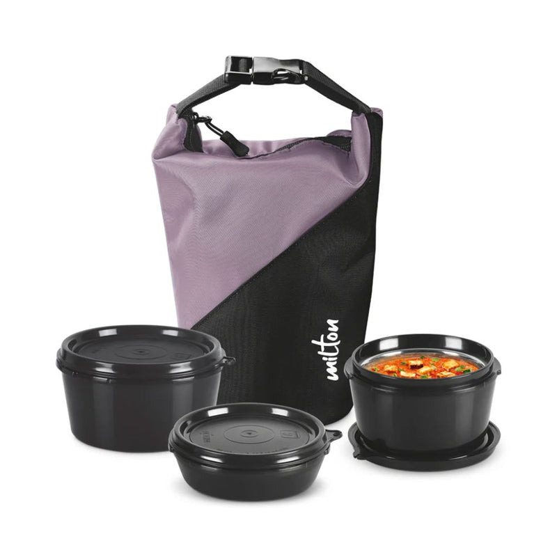 Milton Micro Meal Steel Softline Tiffin with Jacket | 3 Microwave Safe