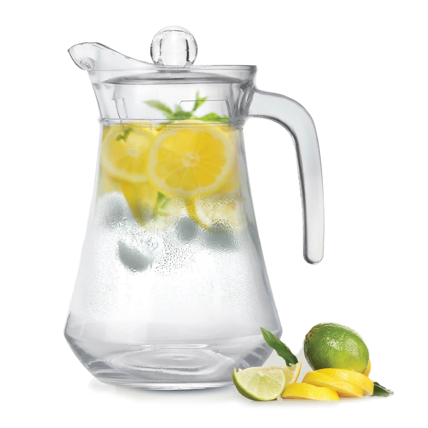 Treo by Milton Conical Fresh 1300 Glass Jug with Lid and Handle | Tran ...