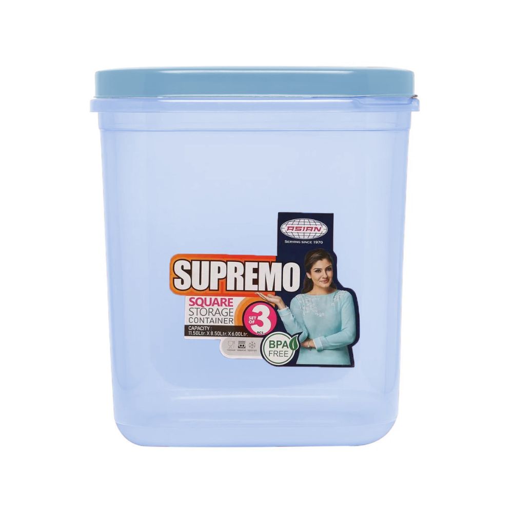 Asian Supremo Square Plastic Storage Container | Stackable | Multipurp