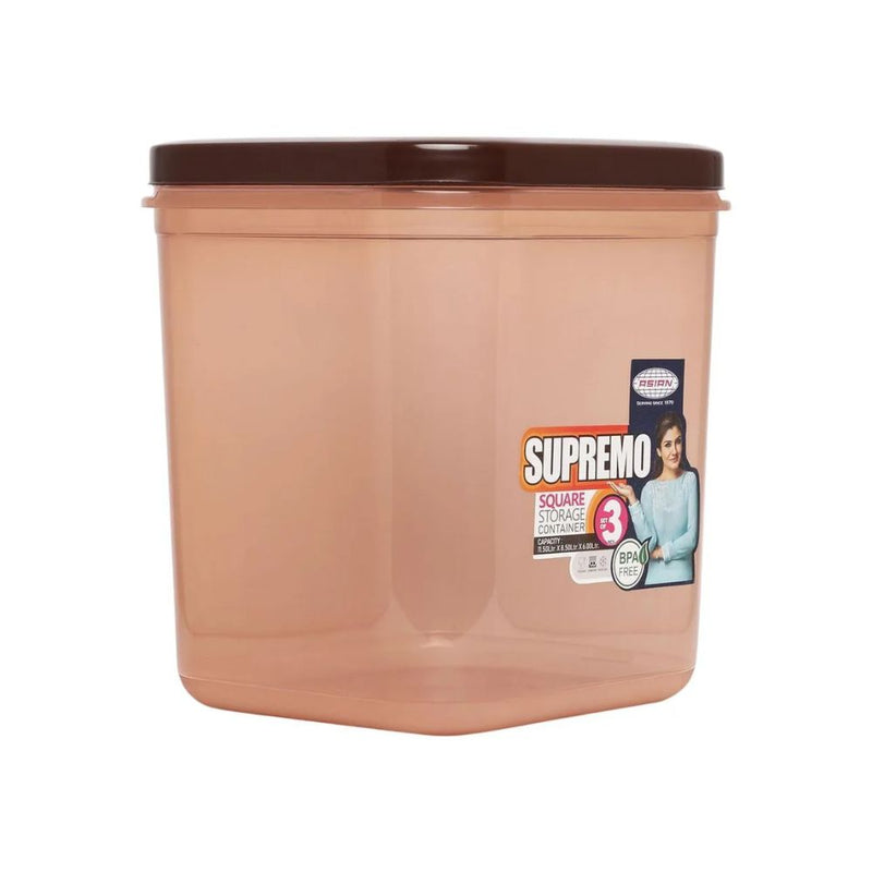 Asian Supremo Square Plastic Storage Container | Stackable | Multipurp