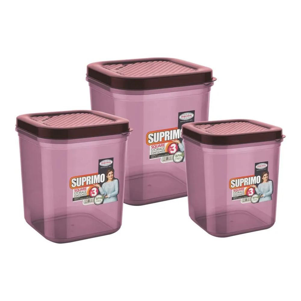 Asian Supremo Square Plastic Storage Container | Stackable | Multipurp