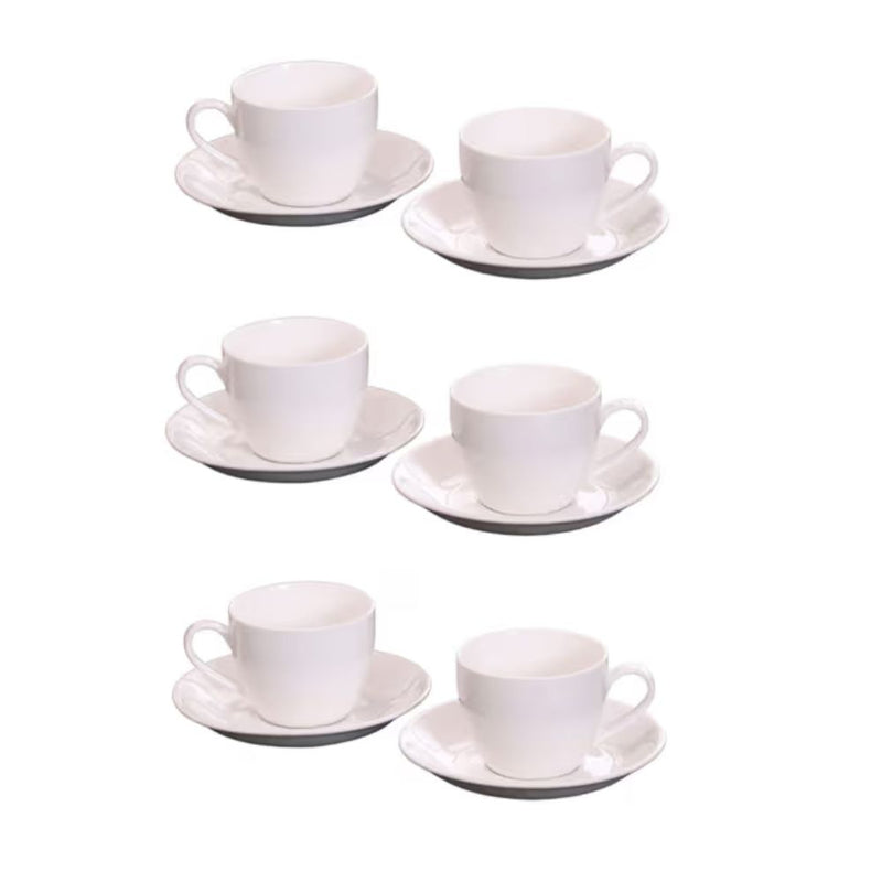 Buy Clay Craft Clay Craft Basic Cup & Saucer Cream, Set of 12, Plain ...