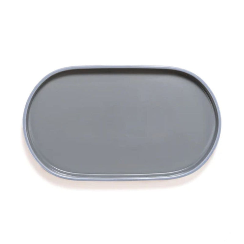 Rena Porcelain Loop Shape Dining Table Platter | Serving Tray | Grey