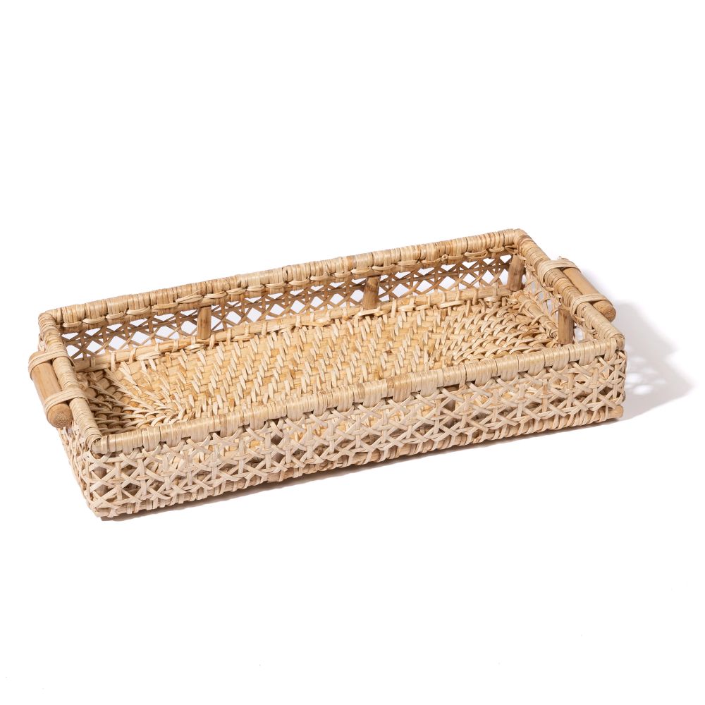 Rena Cane Rectangular Serving Tray - Large | 1 Pc