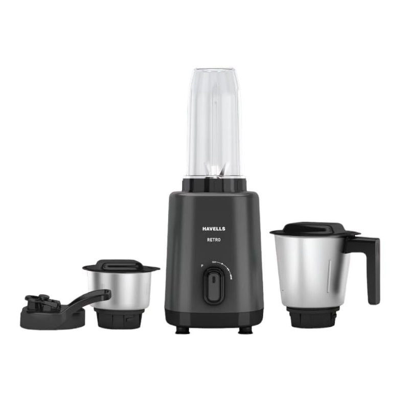 Havells Retro Nutri-XL 500 Watt Mixer Grinder with 3 Jars | Black