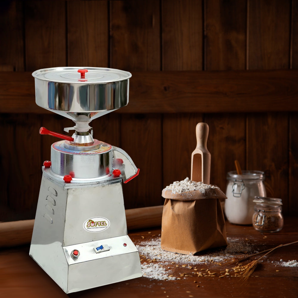 Softel 1 HP Square Model Domestic Stone Flour Mill Atta Chakki 10-15 Kg/hr