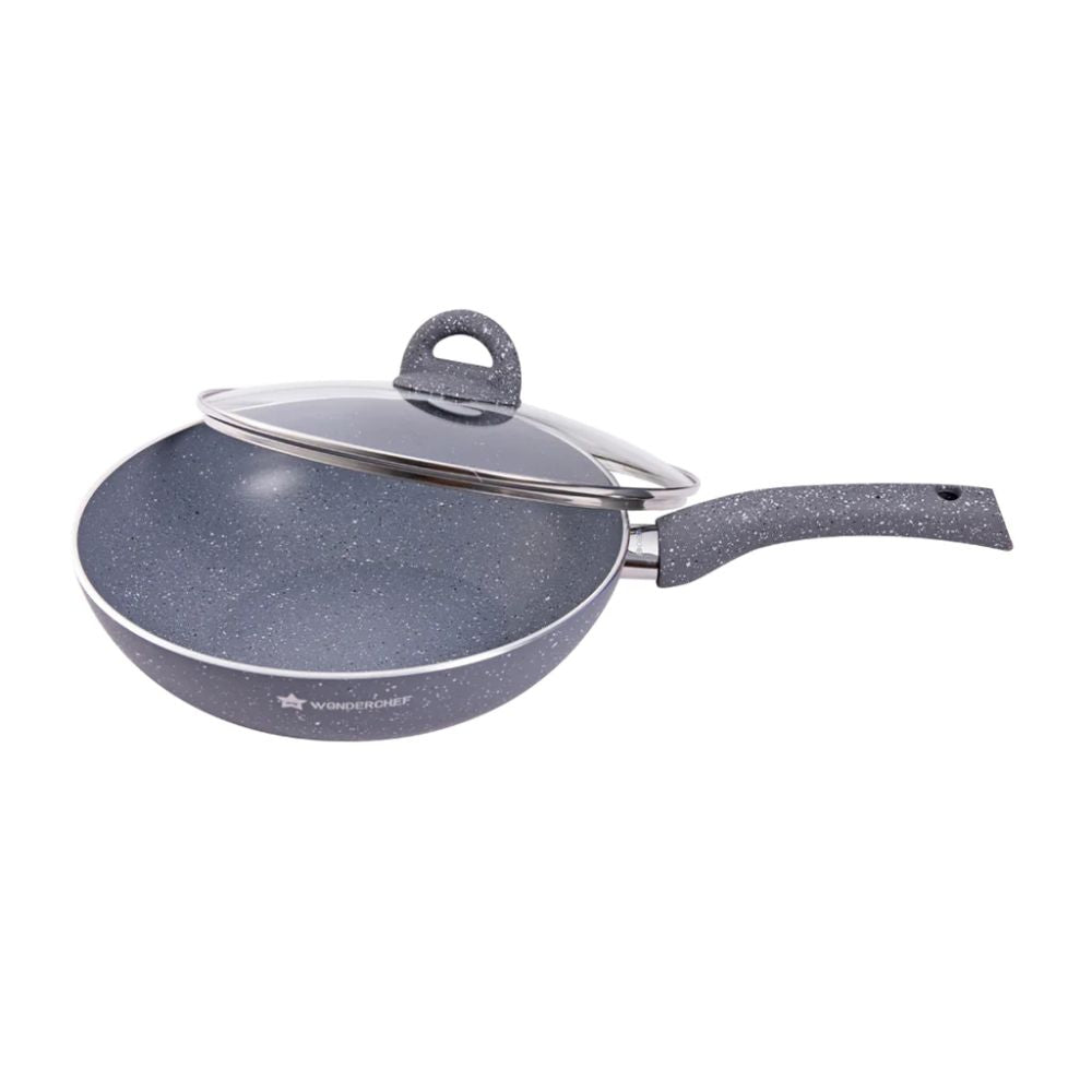 Wonderchef Granite Non-stick Cookware Set | Induction Compatible | Gre