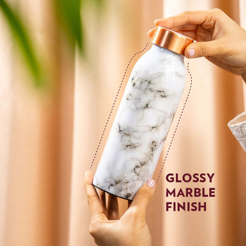 Borosil Marble 750 ML Copper Bottle | 1 Pc