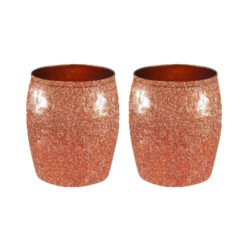 LaCoppera Copper Monarch Glitter Meri Gold Carafe with 2 Glasses - LG8