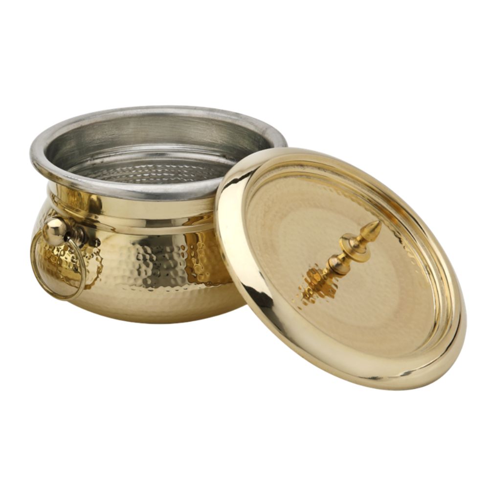 LaCoppera Brass Mughlai 2000 ML Handi with Lid | Traditional Cooking ...