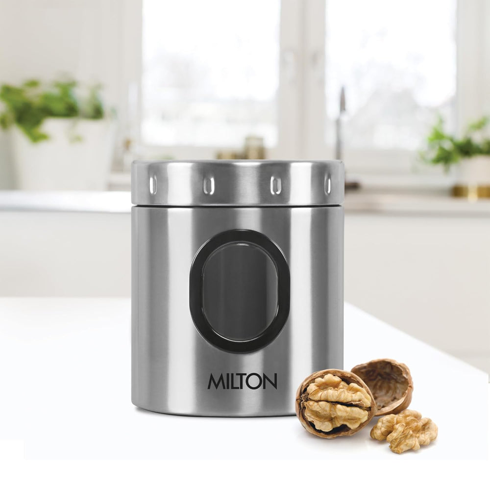 Milton Stainless Steel Crispy Storage Jar | Silver | 1 Pc – Rasoi Shop