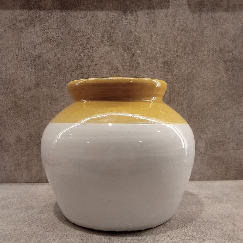 RasoiShop Lota Ceramic Jar | Achaar Barni/ Pickle Jar | Handi Shape