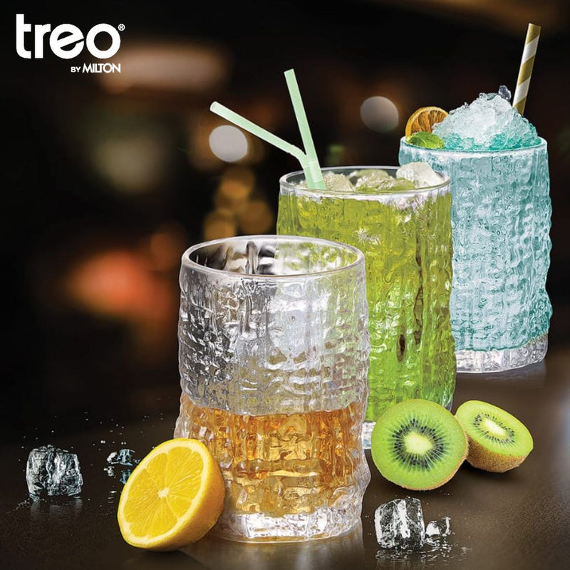 Treo Icy On The Rocks 270 ML Tumbler | Transparent | Set of 6 Pcs