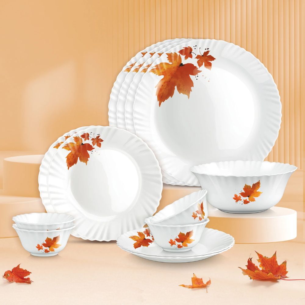 Treo Aurelia Collection Opalware Dinner Set | Set of 13 Pcs – Rasoi Shop