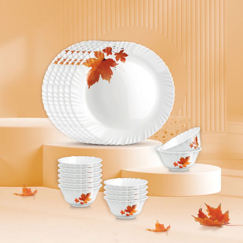 Treo Aurelia Collection Opalware Dinner Set | Set of 18 Pcs – Rasoi Shop