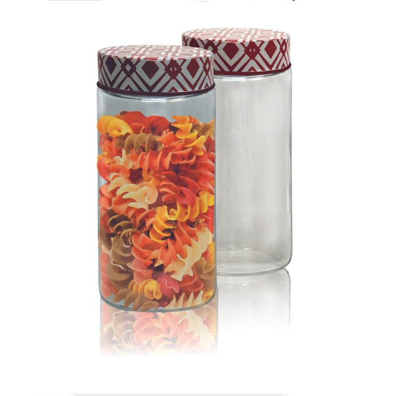 Yera Matrix 680 ML Glass Storage Jar with Printed Lid | Transparent ...