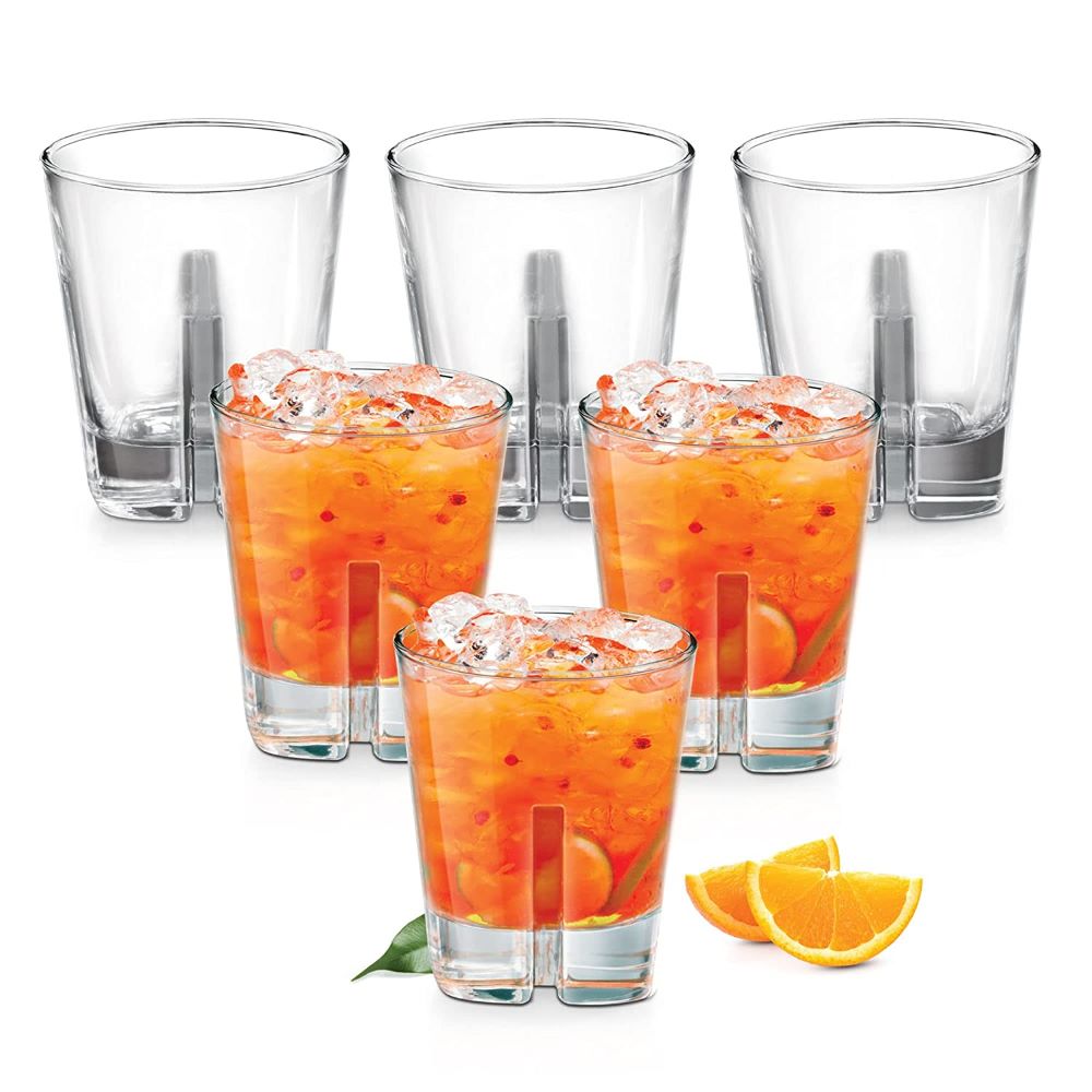 Treo Empire Cool 186 ML Juice Tumbler | Transparent | Set Of 6 Pcs