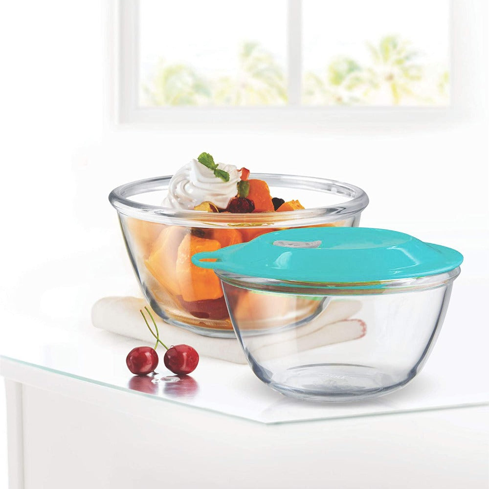 Treo Mixing Bowl with Eazy Lid | Transparent | Set of 3 Pcs