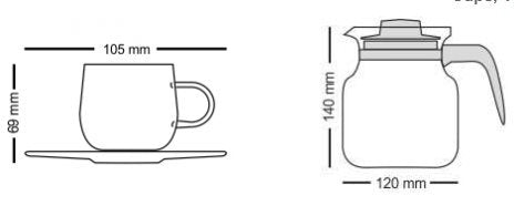 Borosil Piccoletta Tea Set, 9-Pieces