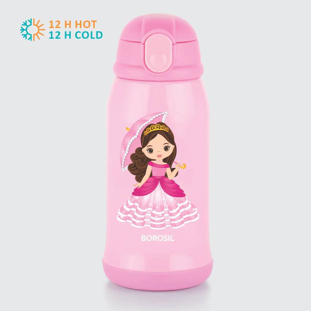 Borosil Hydra Princess 500 ML Vacuum Insulated Water Bottle for Kids