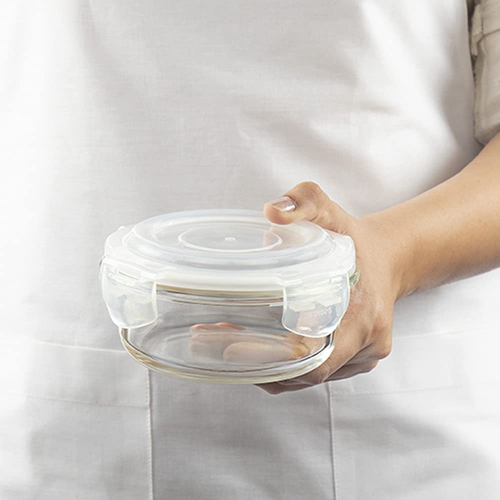 Borosil Glass Pro 3 Containers Lunch Box with Glass Bottle | Lunch Bag