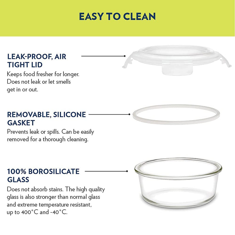 Borosil Glass Pro 3 Containers Lunch Box with Glass Bottle | Lunch Bag
