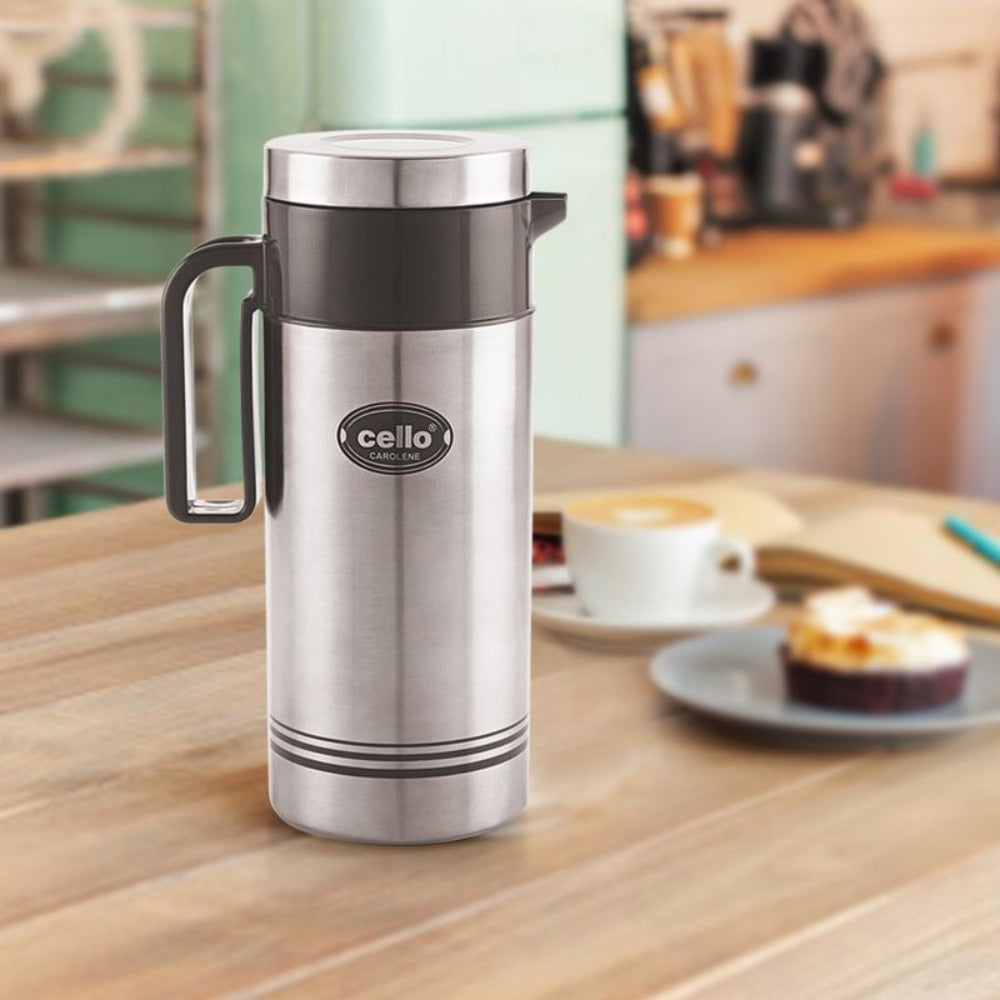 Cello Carolene Tuff Steel Insulated Jug | Silver | 1 Pc – Rasoi Shop