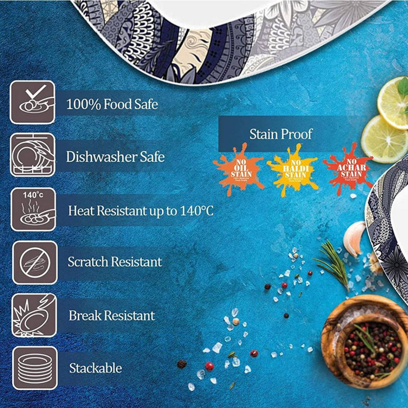 Milton Melamine Square Round 31 Pcs Dinner Set | Set of 31 Pcs