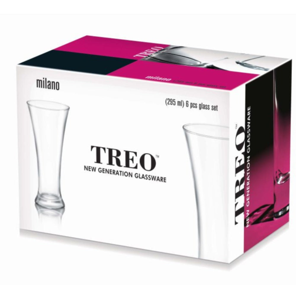 Treo Milano 340 ML Tumbler | Transparent | Set of 6 Pcs